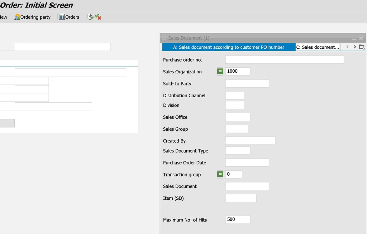 Sap Matchcode E Search Help